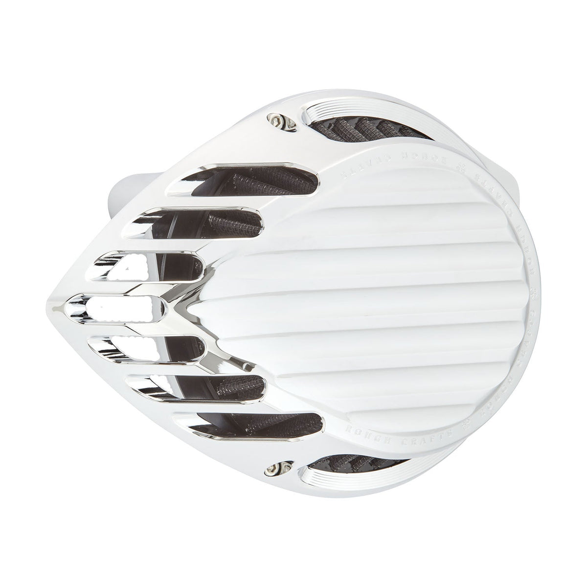 Rough Crafts® Finned Air Cleaner, Chrome — Ramjet Racing