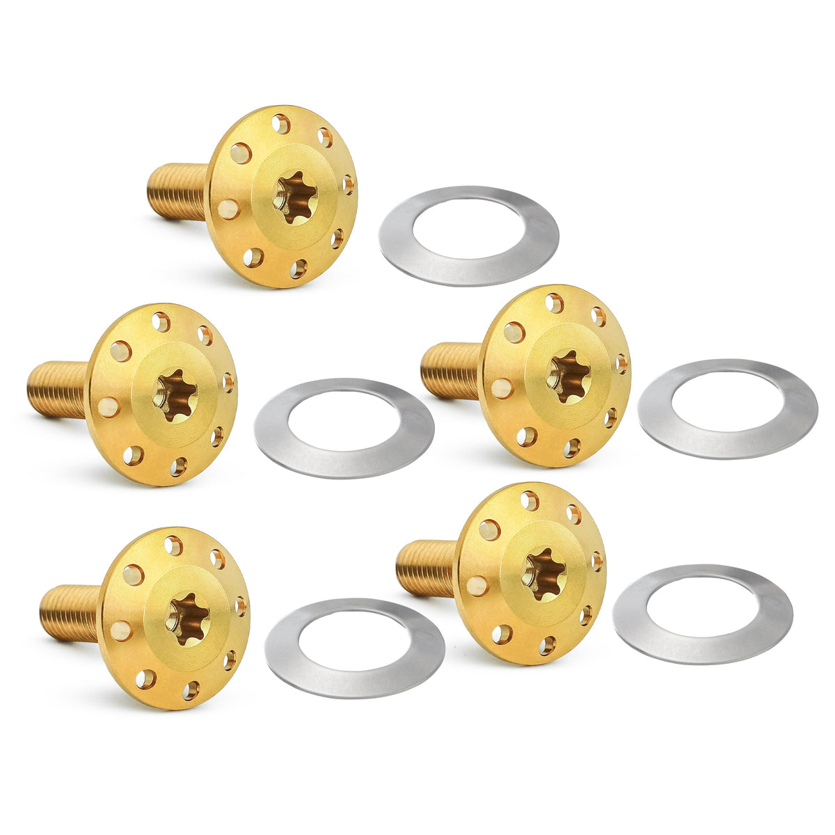 Titanium Floating Rotor Bolts, FLT Touring / Gold — Ramjet Racing
