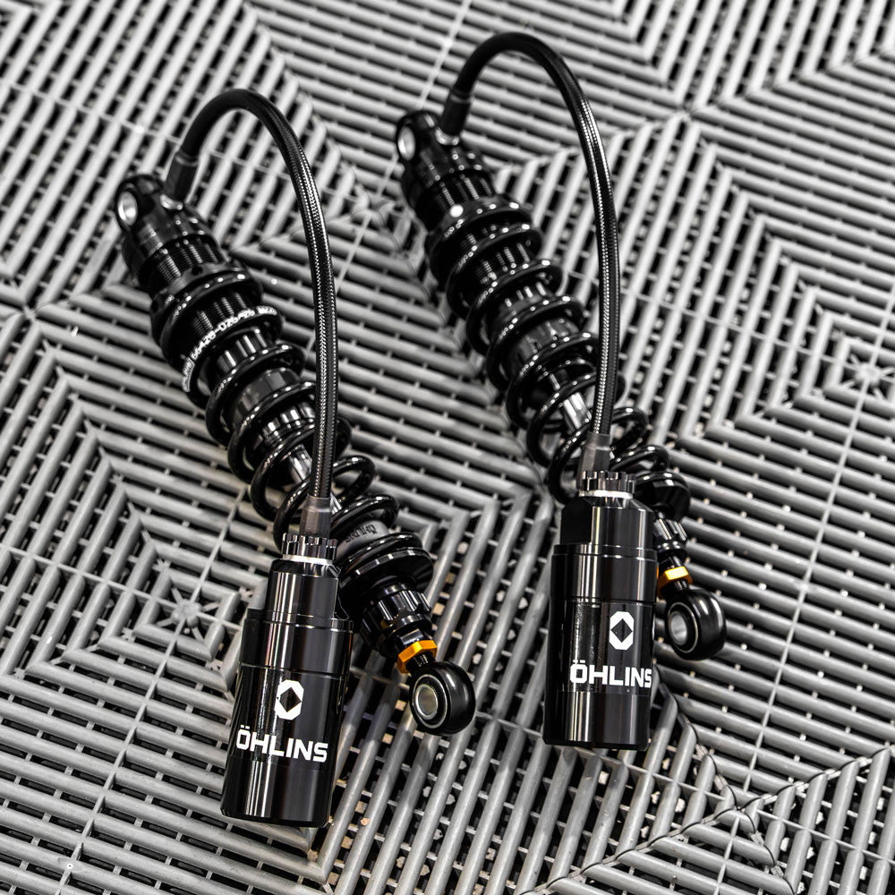 OHLINS BLACKLINE REMOTE RESERVIOR REAR SHOCKS HARLEY TOURING 14-PRESEN ...