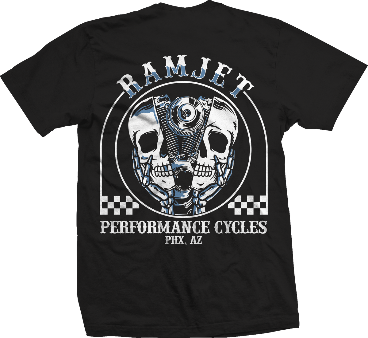 Ramjet Racing Black T-Shirt - Phoenix "Motorcycle Repair Shop"